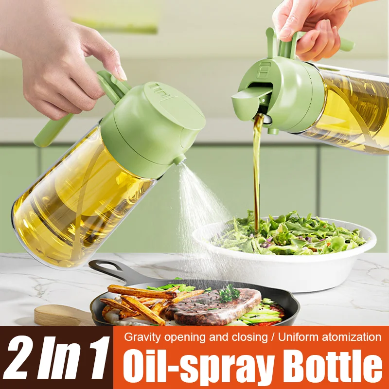Oil Spray Bottle 2 In 1 Kitchen Oil Sprayer Kitchen Oil Bottle Fitness ...