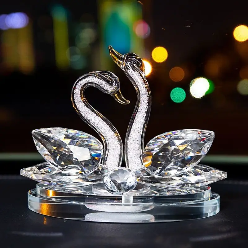 Soporte-de-Perfume-de-pareja-de-cisne-de-cristal-pisapapeles-de-vidrio ...