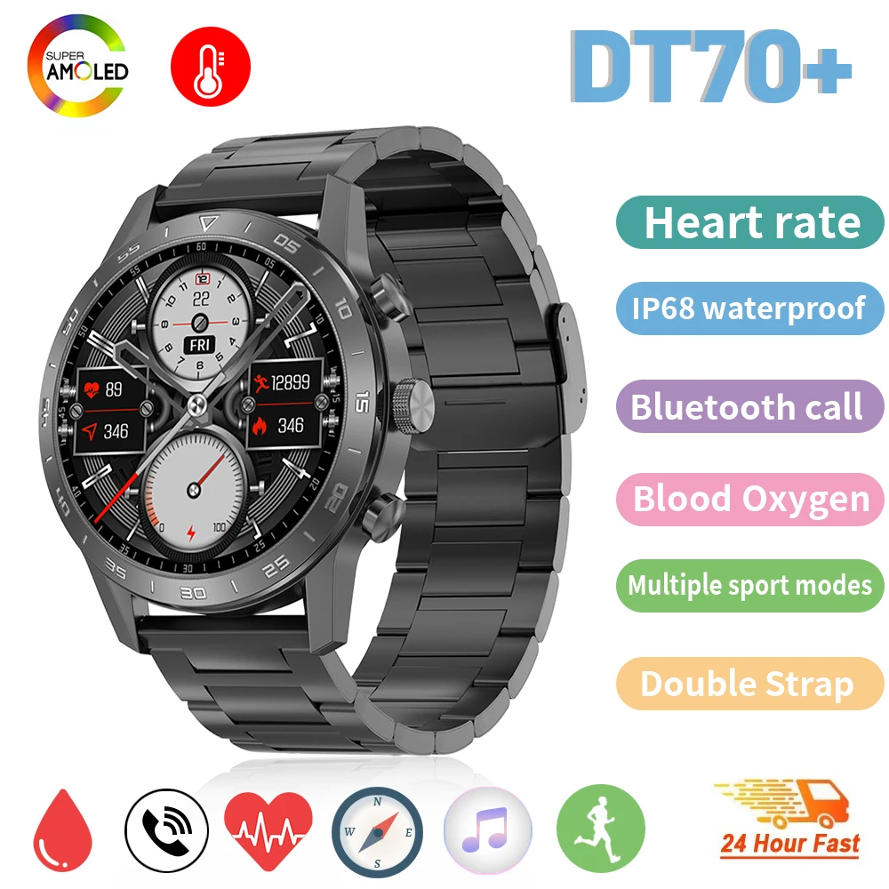 ZORDAI-DT70-Plus-Smartwatch-para-homens-1-45-tela-NFC-Bluetooth ...