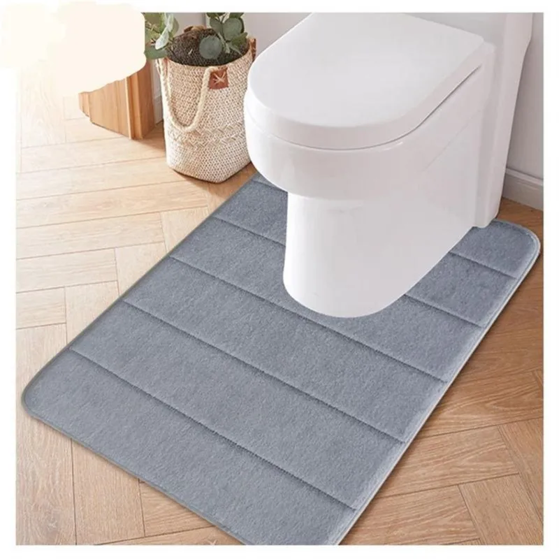 Water Absorption Bathroom Mat Toilet Non-slip Memory Foam Rug Soft ...