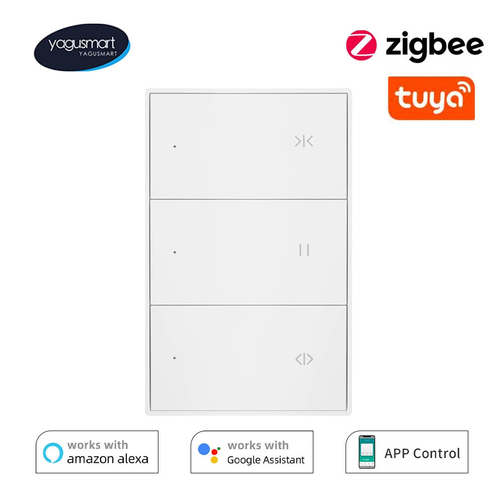 Yagusmart-Tuya-Zigbee-Smart-Curtain-Switch-US-Push-Button-Roller-Shade ...