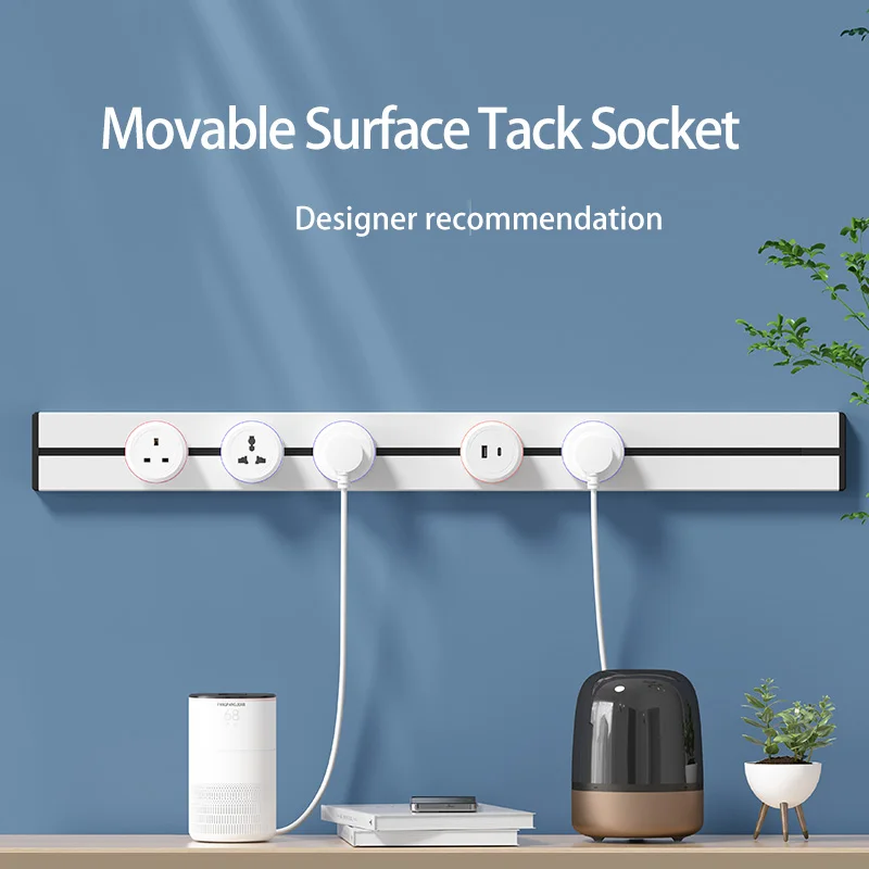 Movable Power Track Socket Outlet With UK&International Universal Plugs ...