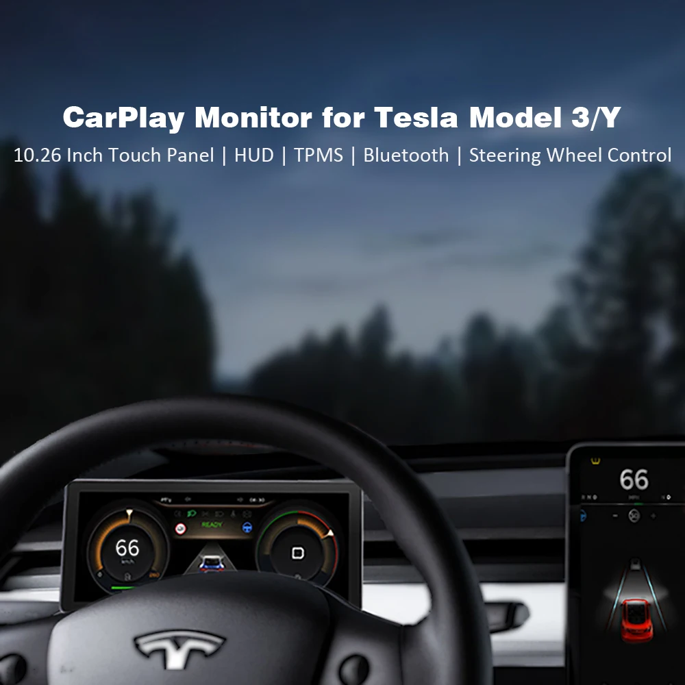 10.26 Inch CarPlay Monitor Car Dash Monitor for Tesla Model 3 Tesla ...