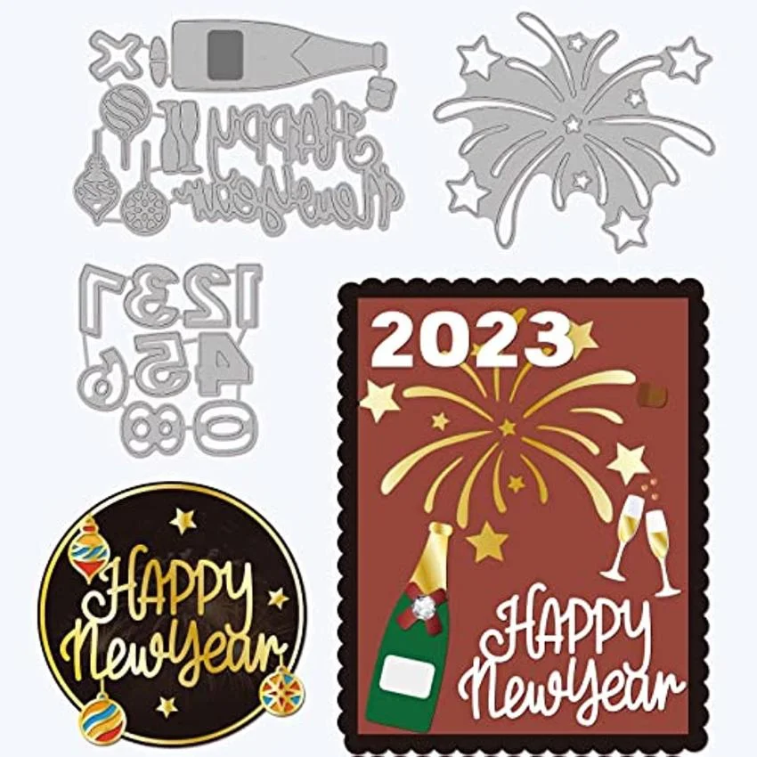 Happy-New-Year-Cutting-Dies-Fireworks-Carbon-Steel-Die-Cuts-Champagne ...