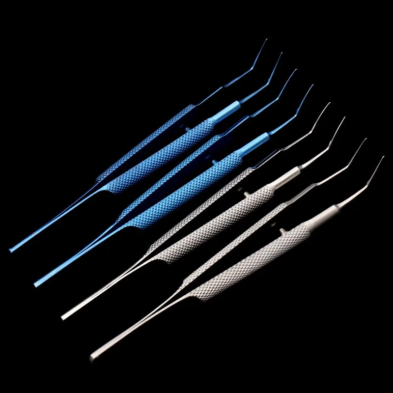 Generic Titanium Utrata Capsulorhexis Forceps Curved Angle 105mm Long ...