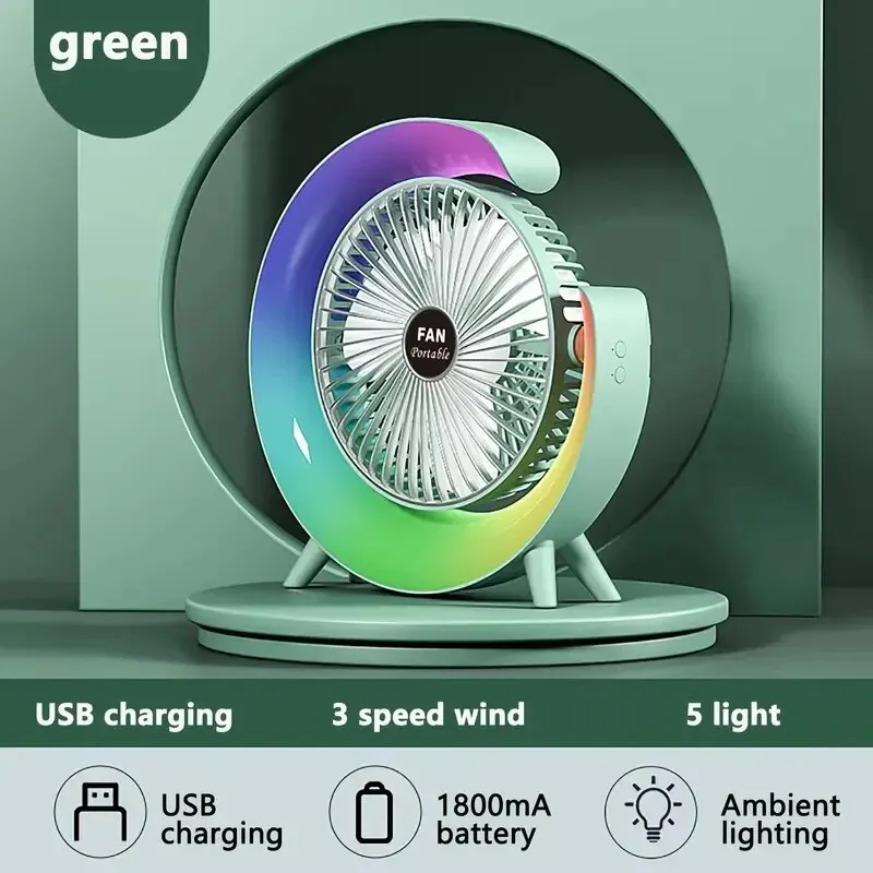Colorful-New-Electric-Fan-Desktop-Loop-Silent-Low-Noise-Atmosphere ...