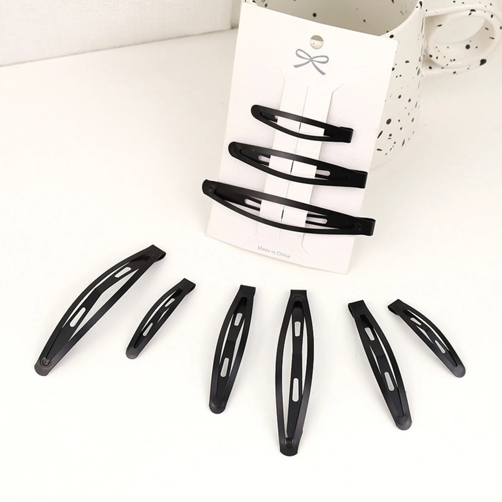 1pcs Solid Black Color Hair Clips Snap Hair Clips Non Slip Hairpins for ...