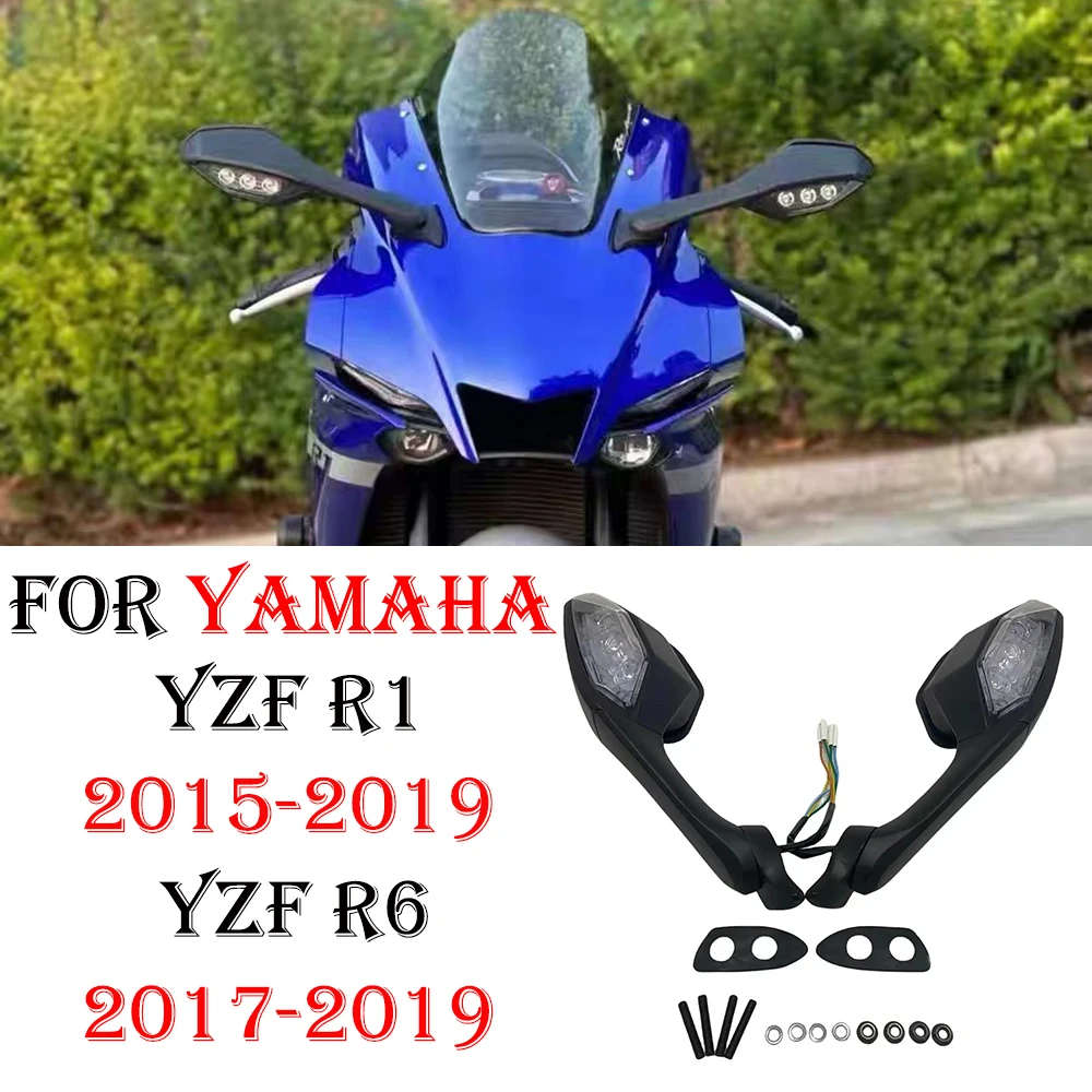 YZF-R1-R6-Black-L-R-Motorcycle-Rear-View-Mirrors-With-Turn-Signals-For ...