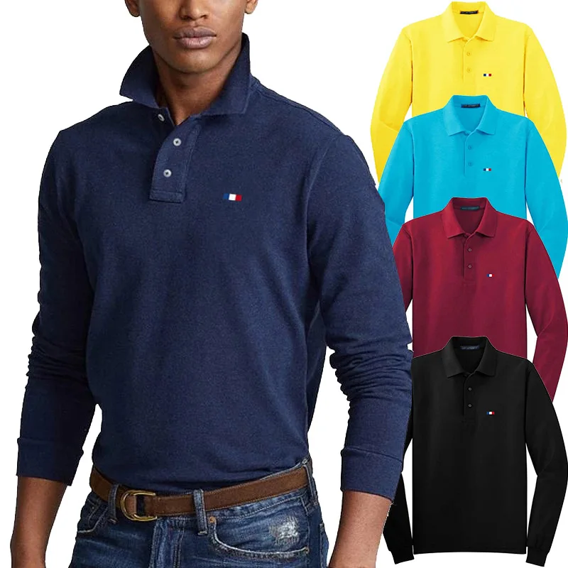 New-Design-Polos-Shirts-Men-Autumn-Breathable-100-Cotton-Polos-Shirts ...