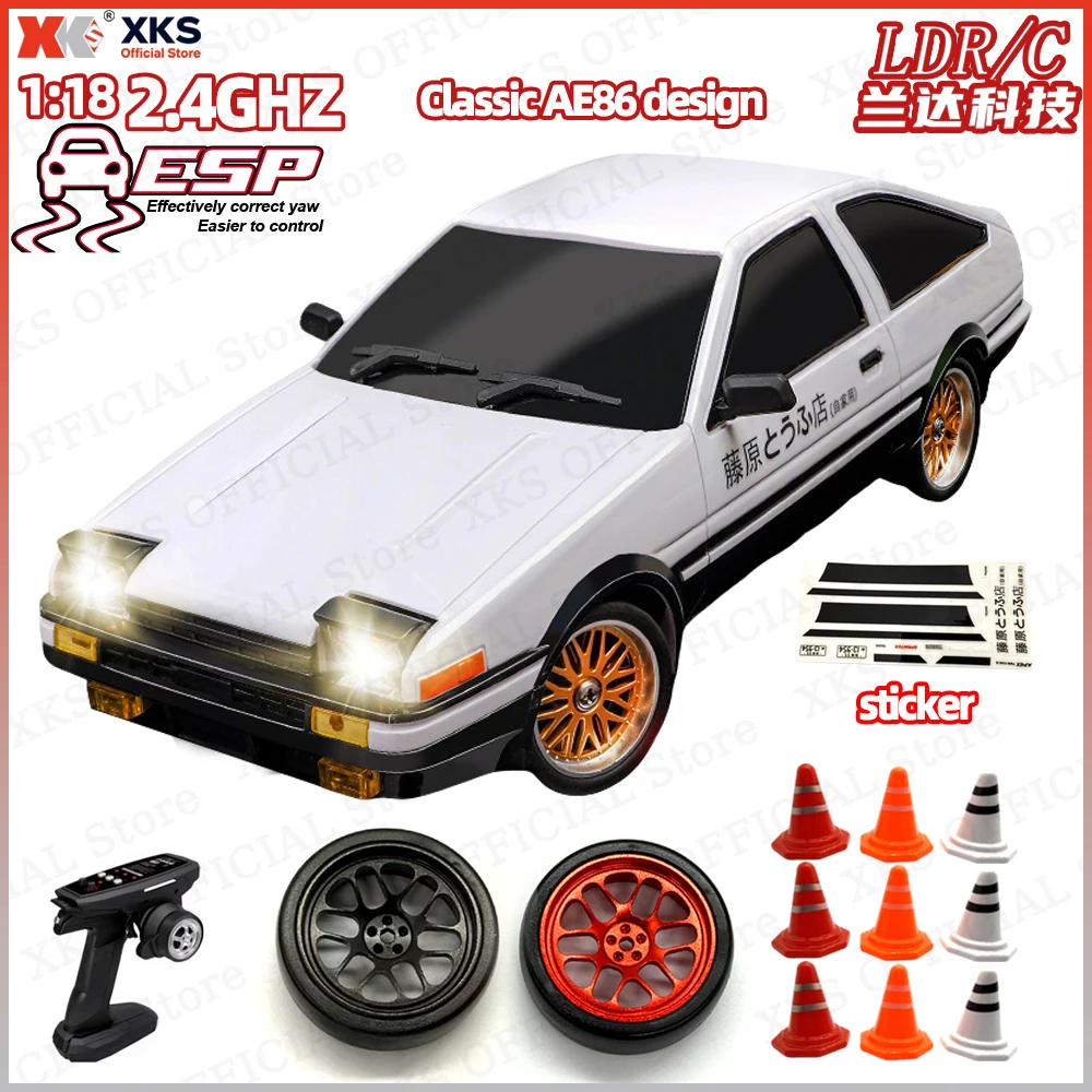 XKS LDRC LD1801 AE86 LD1804 Model 1/18 RWD Mini RC Drift Car Racing 2 ...