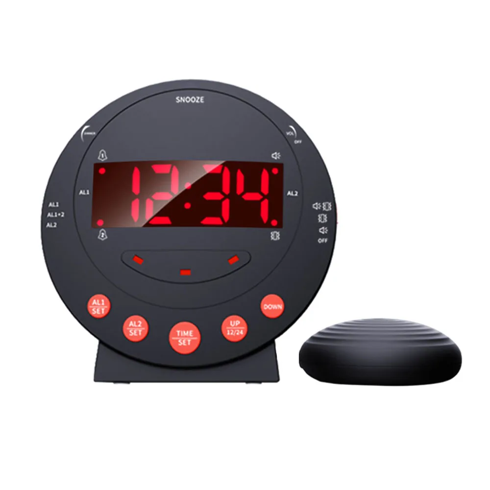 Loud-Alarm-Clock-with-Bed-Shaker-Vibrating-Alarm-Clock-Flash-Light ...