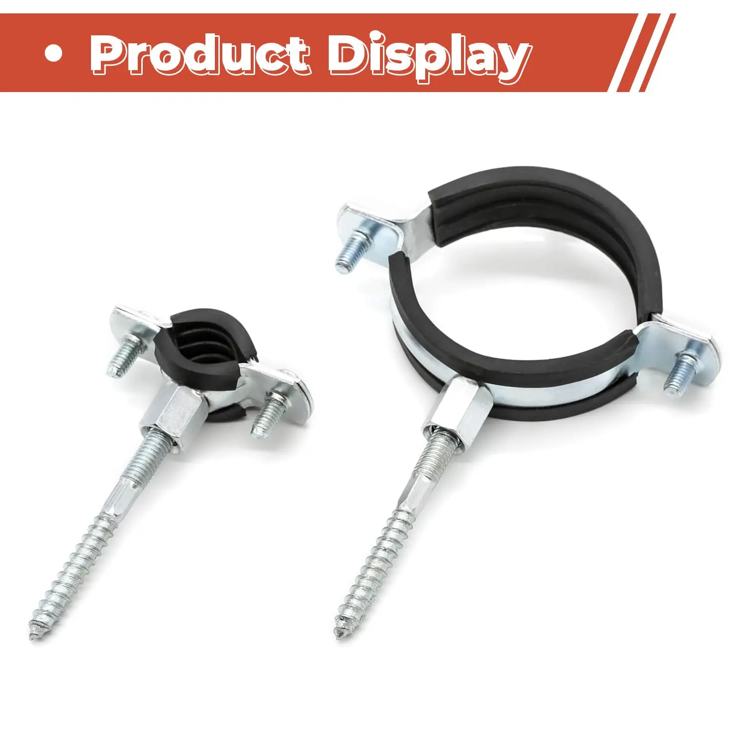 2Pc-Split-Ring-Pipe-Hanger-Heavy-Duty-Adjustable-Pipe-Bracket-Clamp ...