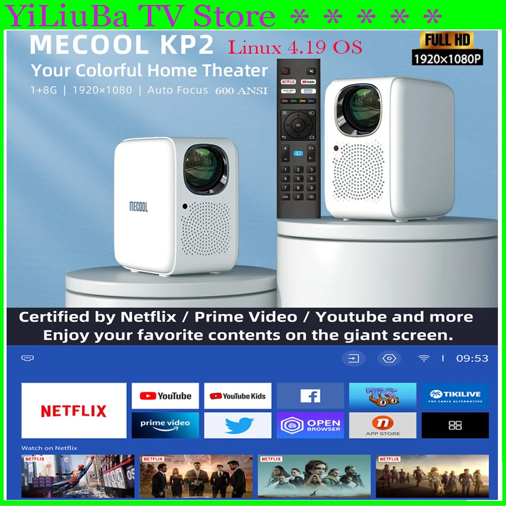 Genuine-MECOOL-KP2-HD1080P-Projector-Home-Theater-Linux-4-19-600-Lumens ...