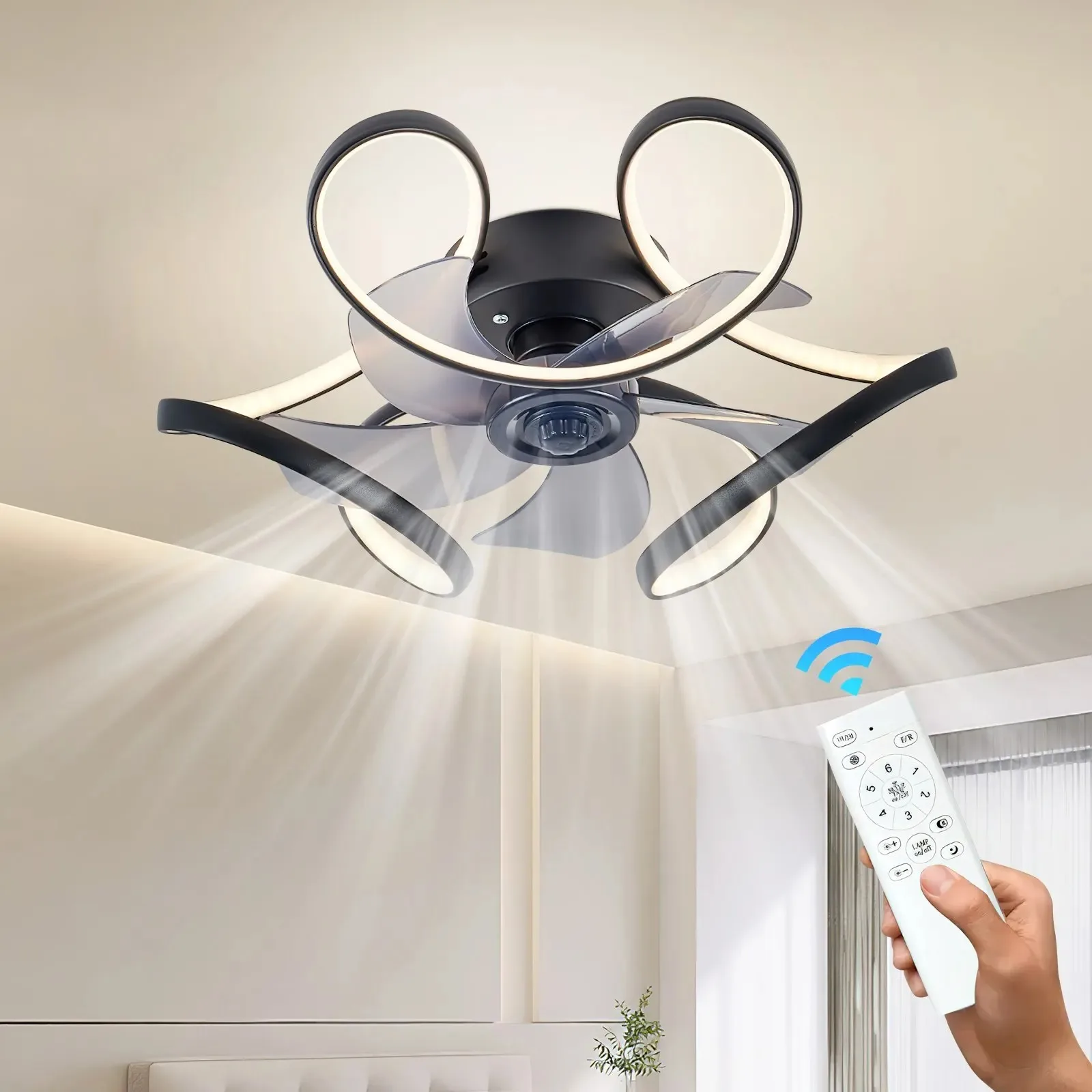 Modern-Led-Ceiling-Fan-with-Light-Chandelier-Bedroom-Living-Room-Nordic ...