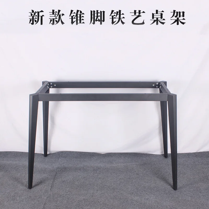 Wrought-iron-desk-support-computer-desk-leg-rock-solid-wood-dining ...