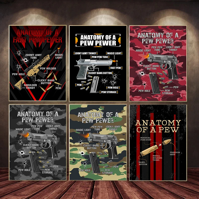 Guns-and-bullets-Illustrated-Military-Canvas-Painted-Weapons-Poster ...