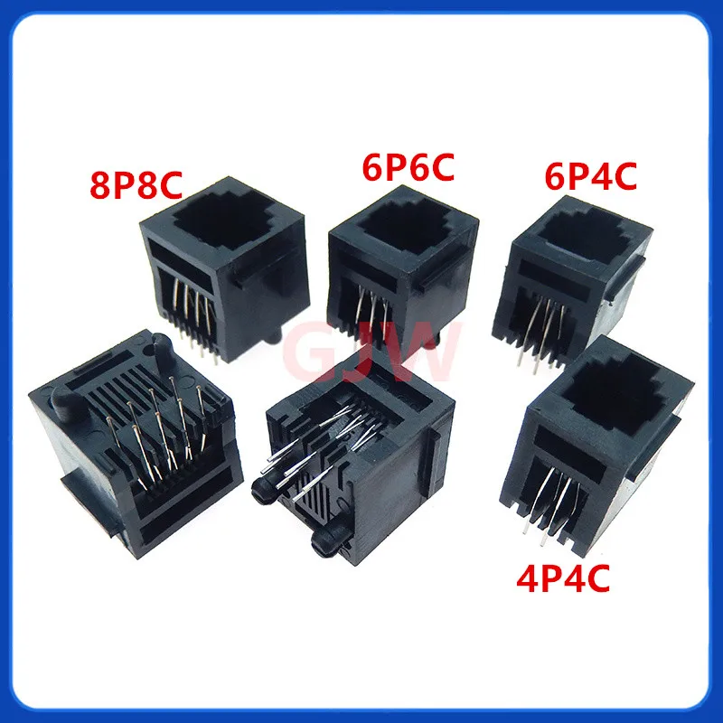 10pcs-RJ11-Socket-52-6P6C-4P4C-8P8C-Seat-RJ12-Phone-Jack-Female-Crystal ...