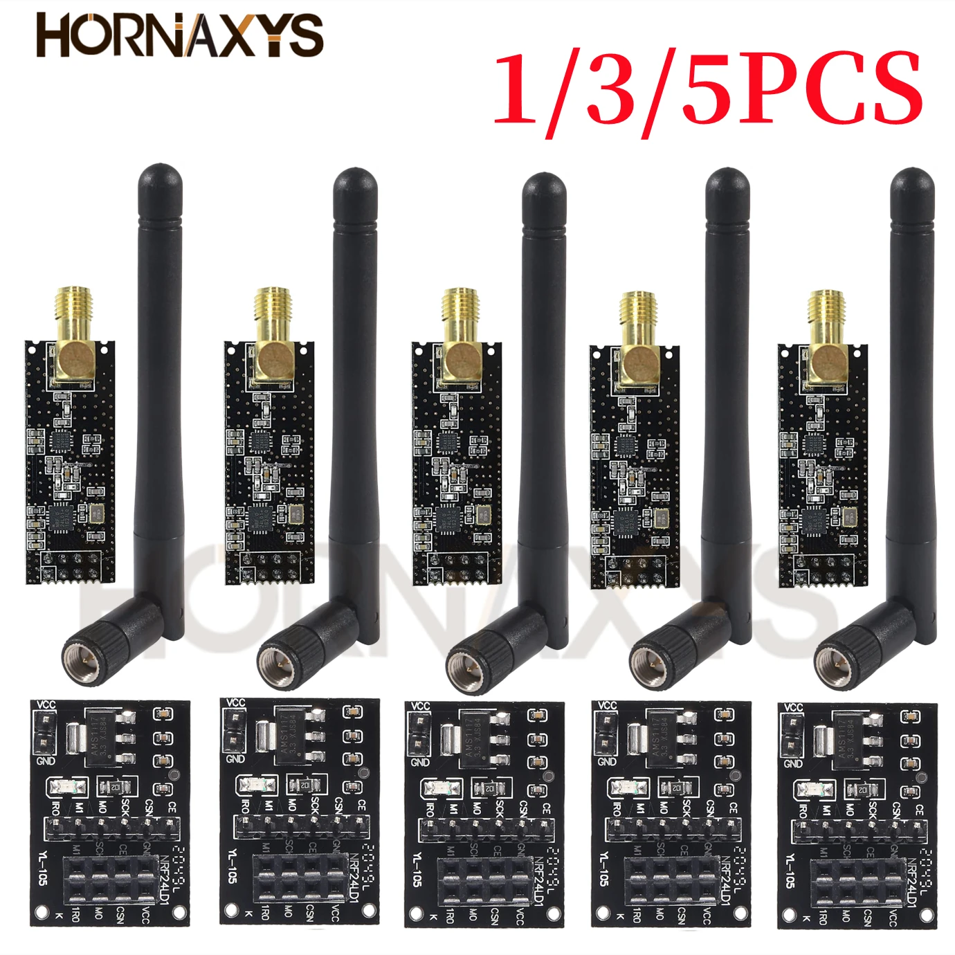 5pcs-NRF24L01-PA-LNA-Wireless-Transceiver-RF-Transceiver-Module-2-4G-1100m-with-Antenna-and ...
