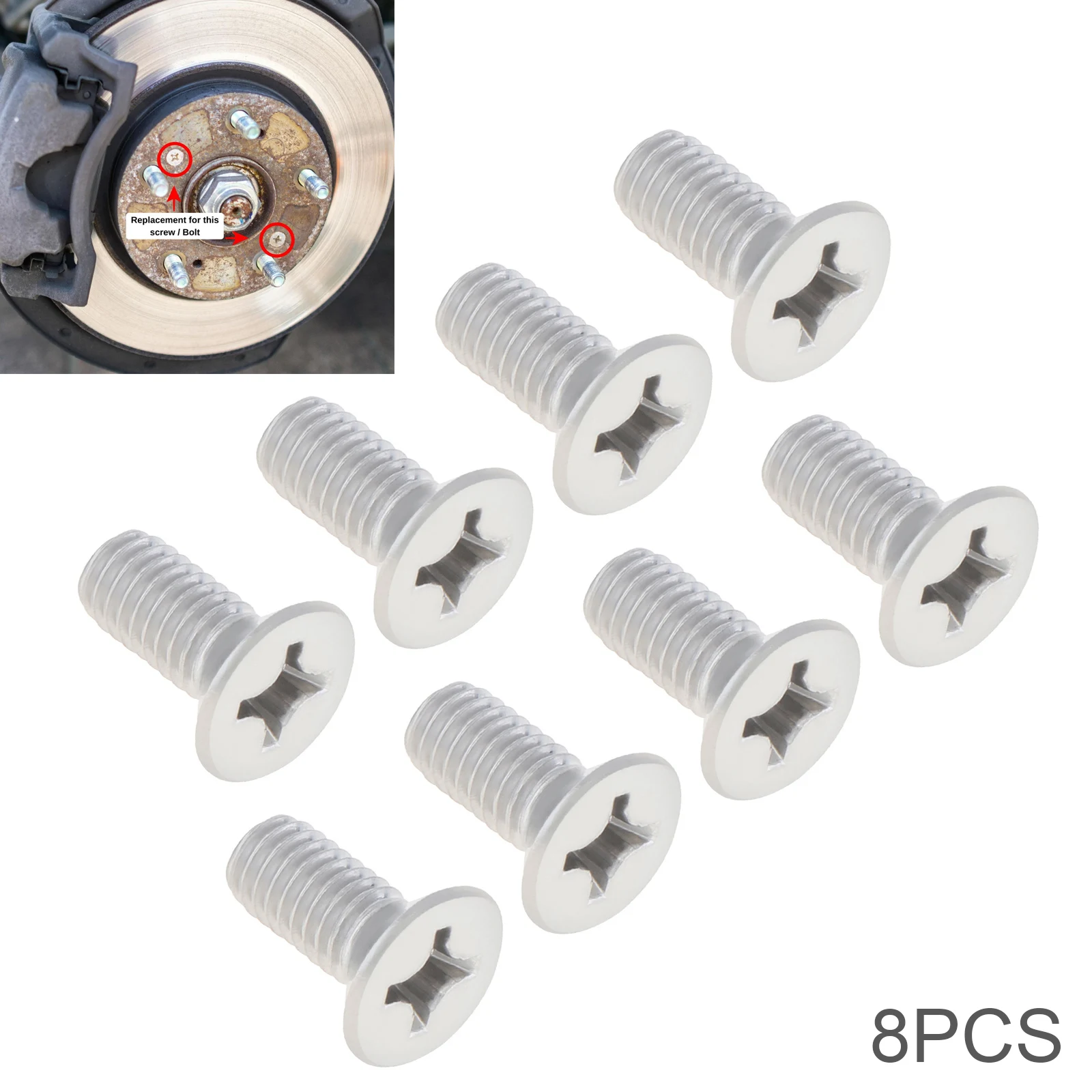 8pcs-93600-06014-0H-Stainless-Steel-Brake-Rotor-Retaining-Screw-Fit-for ...