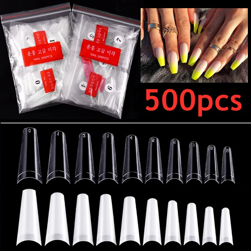 500pcs-False-Nails-Display-Tips-Acrylic-Ballerina-Artificial ...