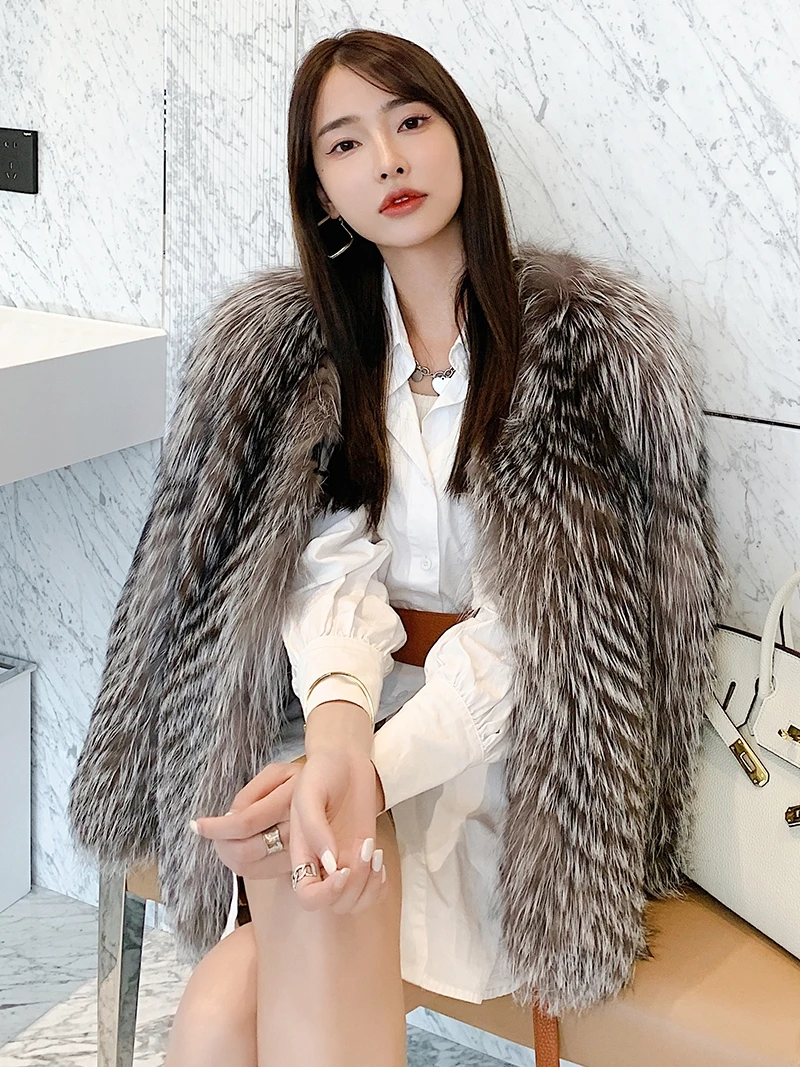 2025 New Imported Silver Fox Young Style Fox Fur Korean Style Fur Coat ...