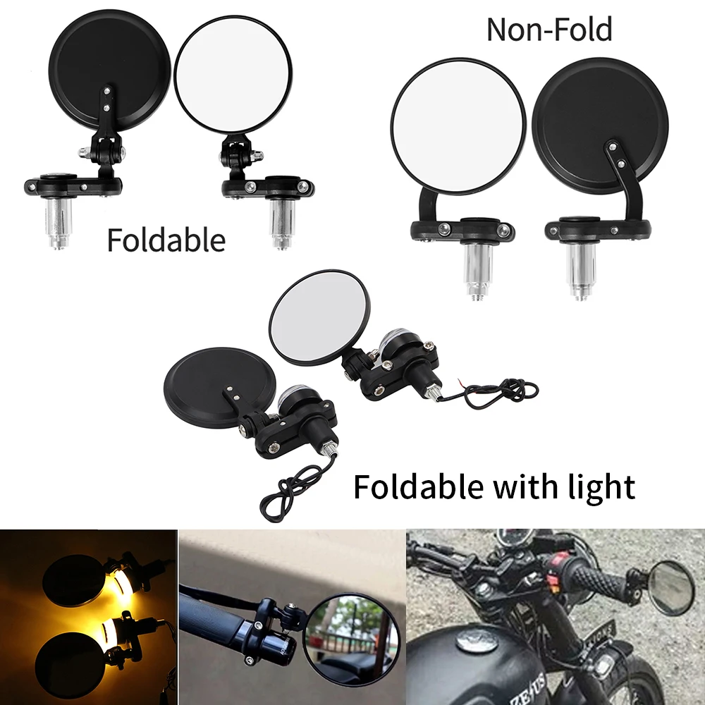 2PCS-Motorcycle-Mirror-Handlebar-7-8-22mm-Universal-Aluminum-Rear-View ...