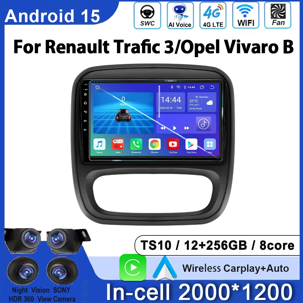 Android For Renault Trafic 3 2014 - 2021 For Opel Vivaro B 2014 - 2018 ...