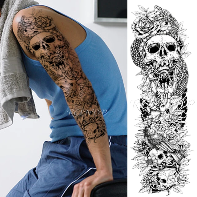 Skull Tattoo Sleeve Flash