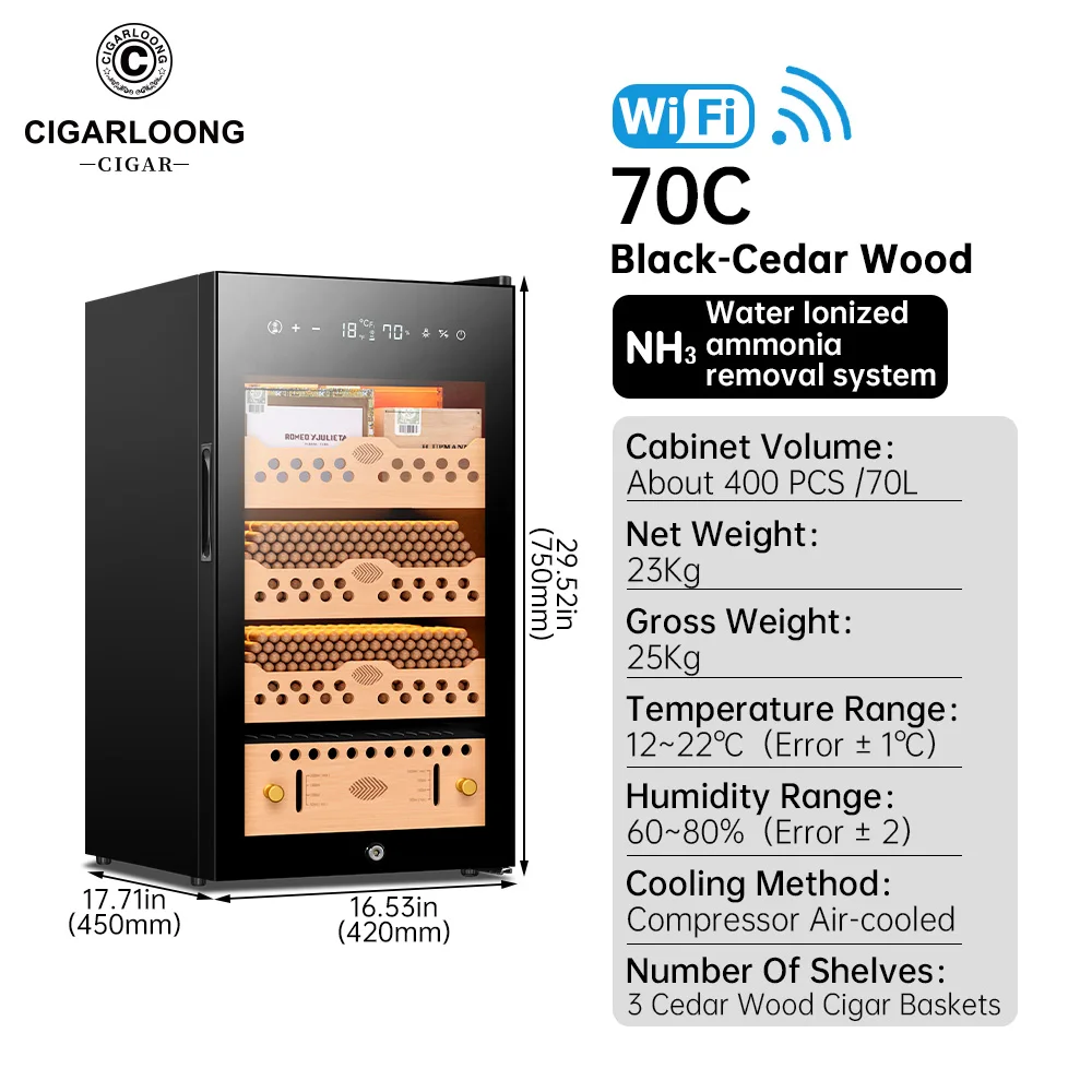 Cedar-Wood-Cigar-Cabinet-with-Wi-Fi-Compressor-Electronic-Temperature ...