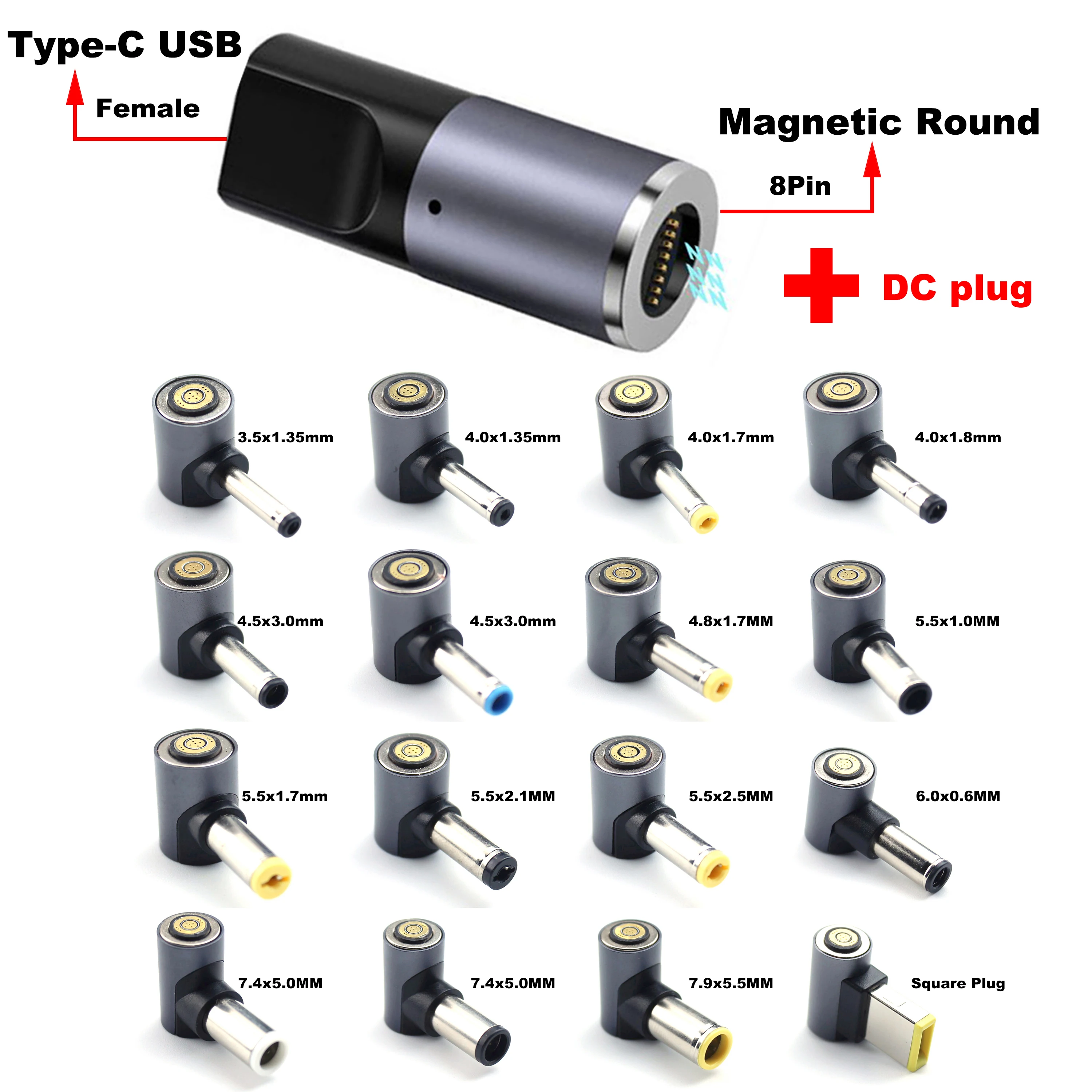 Magnetic Fast Charging Cable 100w Usb Type C Female To 8pin Round ...