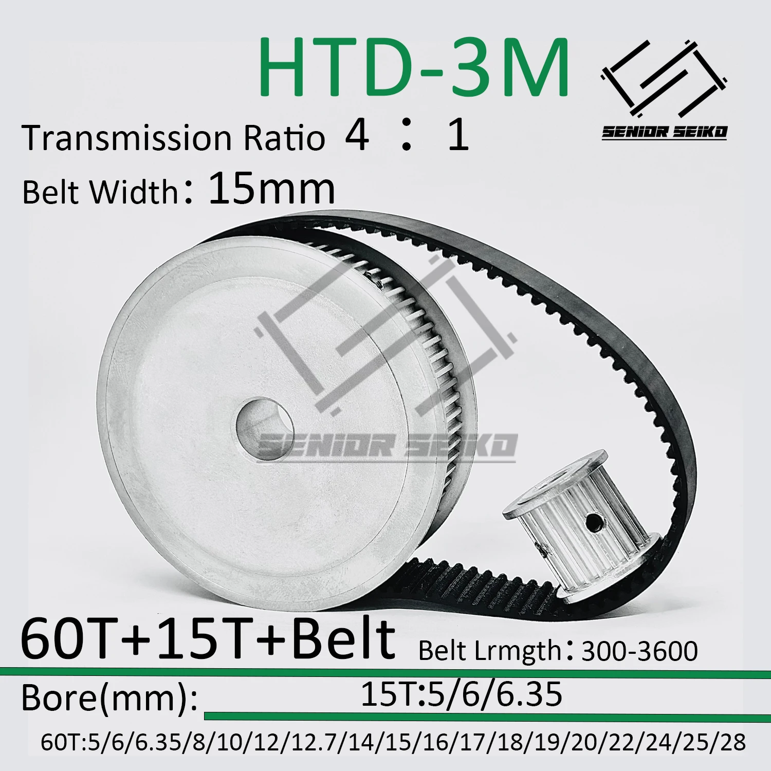 HTD3M-60Teeth-15T-15Teeth-60T-Timing-Pulley-Belt-Set-Belt-Width-15mm ...