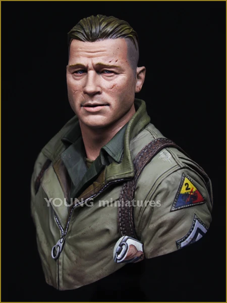 Rd 1/10 Scale Resin Bust Model Toys Ww2 Fury Tank 2nd Armored Division ...