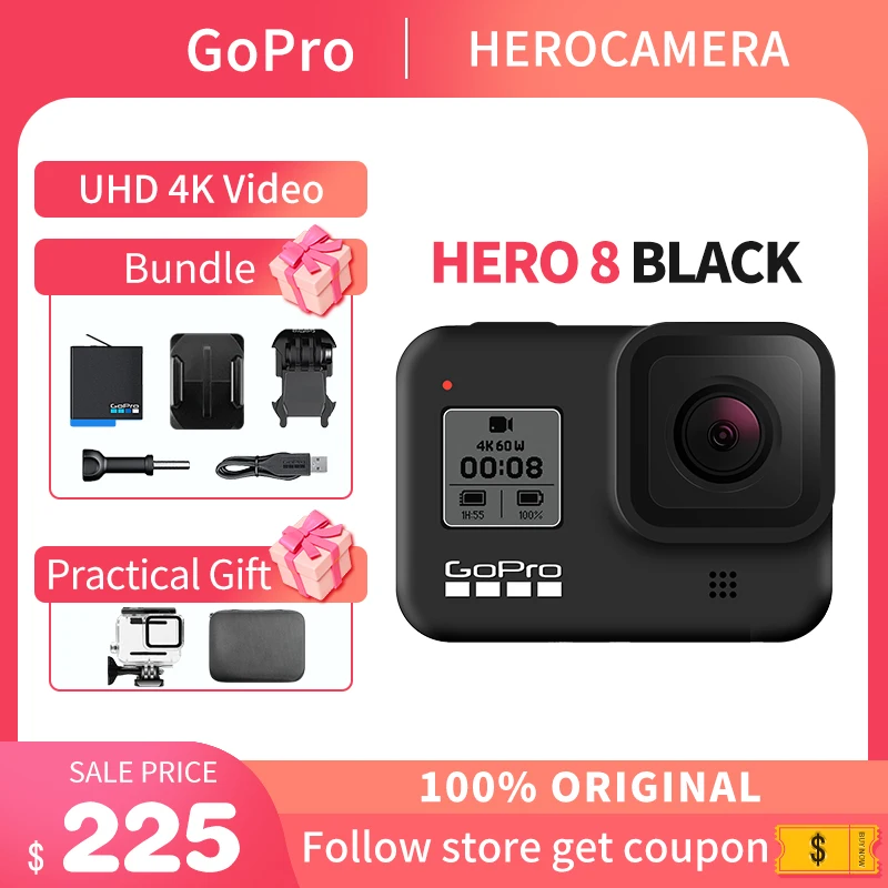GoPro HERO8 Black Action camera professional UHD 4K Video go pro ...