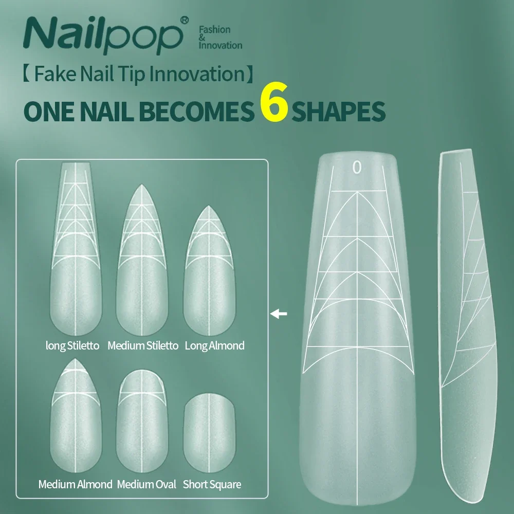 Nailpop-Guideline-False-Nail-Tips-Stiletto-Coffin-Acrylic-Full-Matte ...