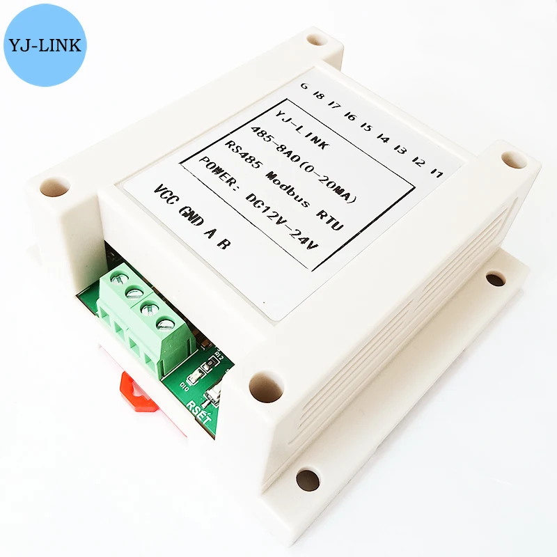 8-Channel 0-20MA Analog Current Output AO Module RS485 To Current Modbus RTU communication