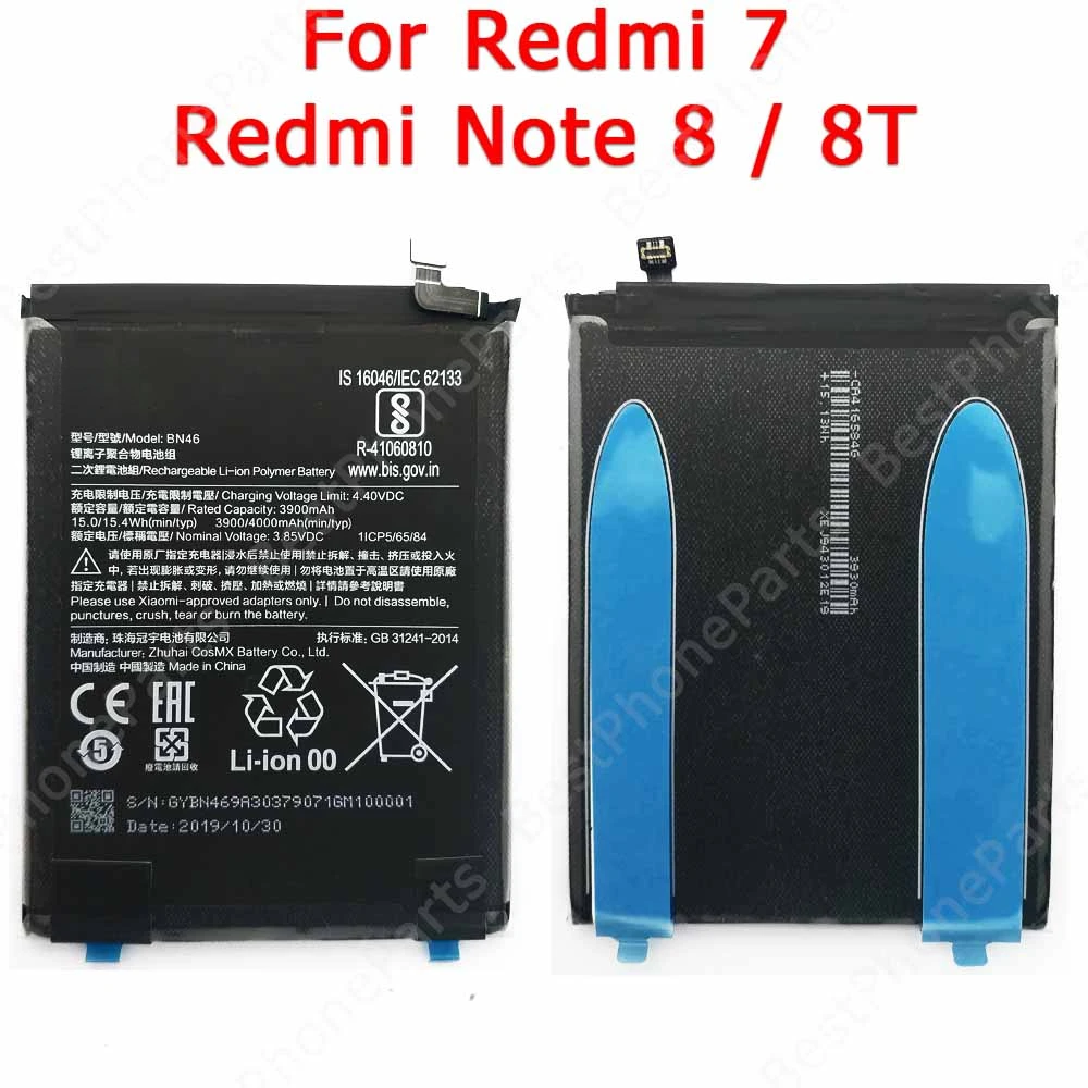 100% New For Xiaomi Redmi 7 Note 8 8T Battery BN46 Cellphone Built-in ...