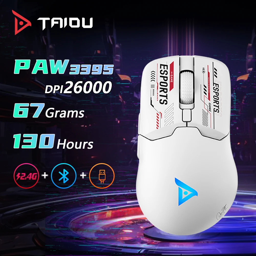 TAIDU-TSG608MAX-Gaming-Mouse-PAW-3395-Chipset-Portable-Wired-Wireless ...