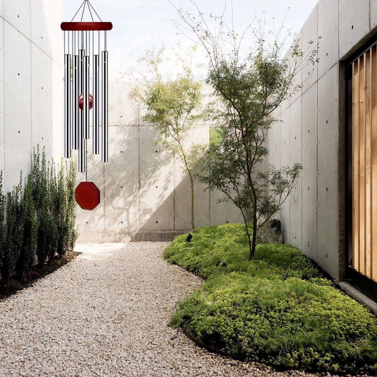 Metal Wind Chimes Octagonal Redwood Premium Outdoor Decor Handcrafted ...