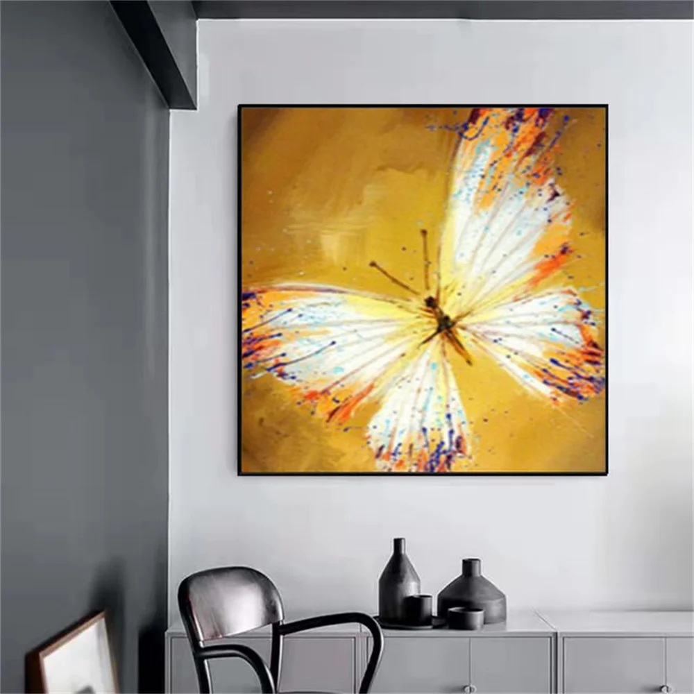 White Butterfly Oil Painting