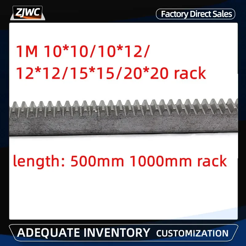1Mod-10x10-10x12-12x12-15x15-20x20-500mm-1000mm-Spur-Gear-Rack-1M-Gear ...