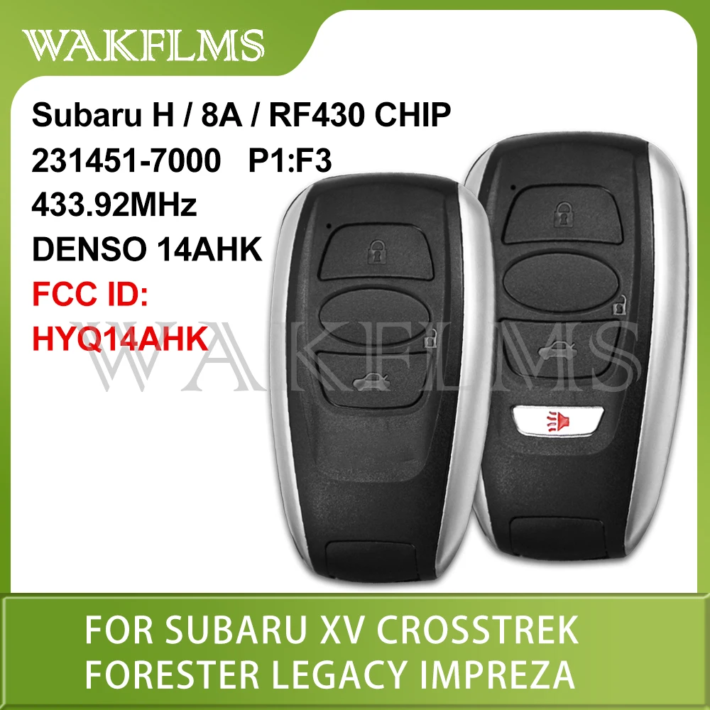 For Subaru Forester Legacy Impreza XV BRZ 2014-2017 433MHz Subaru H/8A ...