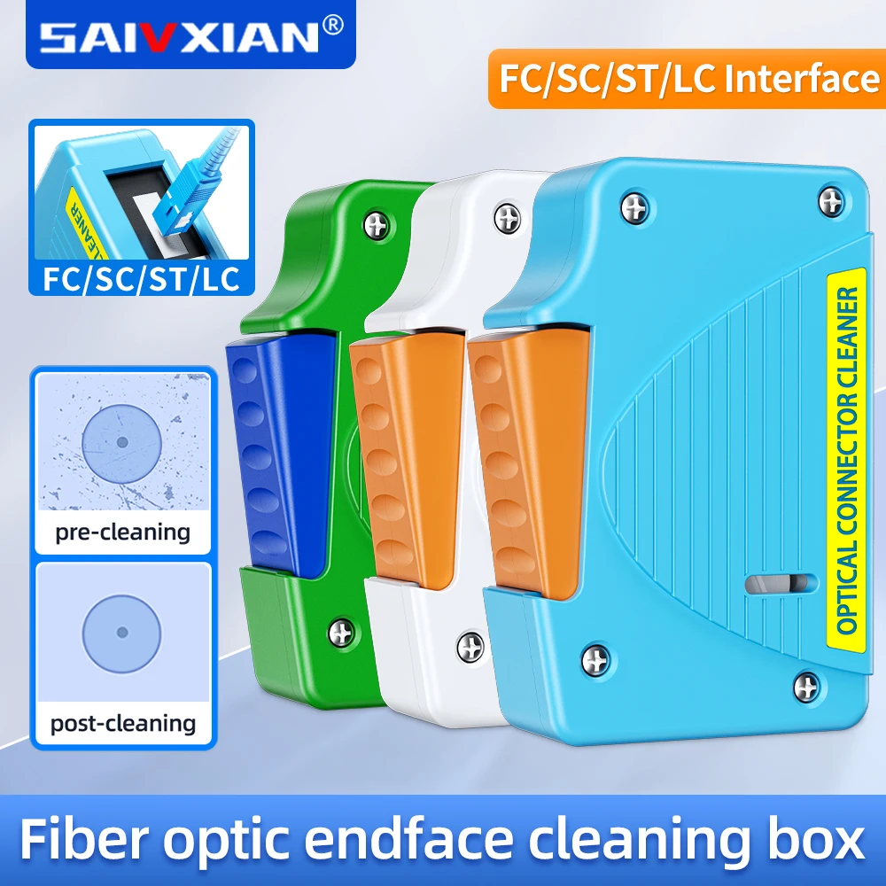 SAIVXIAN-Fiber-End-Face-Cleaning-Box-Pigtail-Cleaner-Cassette-Fiber ...