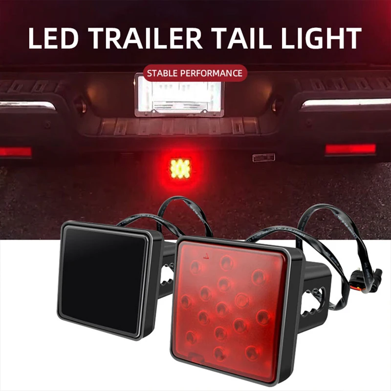 1pc-Car-taillight-Trailer-Truck-Hitch-Towing-Receiver-Cover-Red-15-LED ...