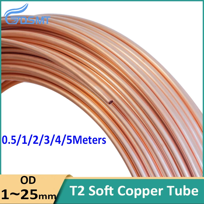 1-5Meters Copper Tube/Copper Coil Air Conditioning Copper Tube 99.9% T2 ...