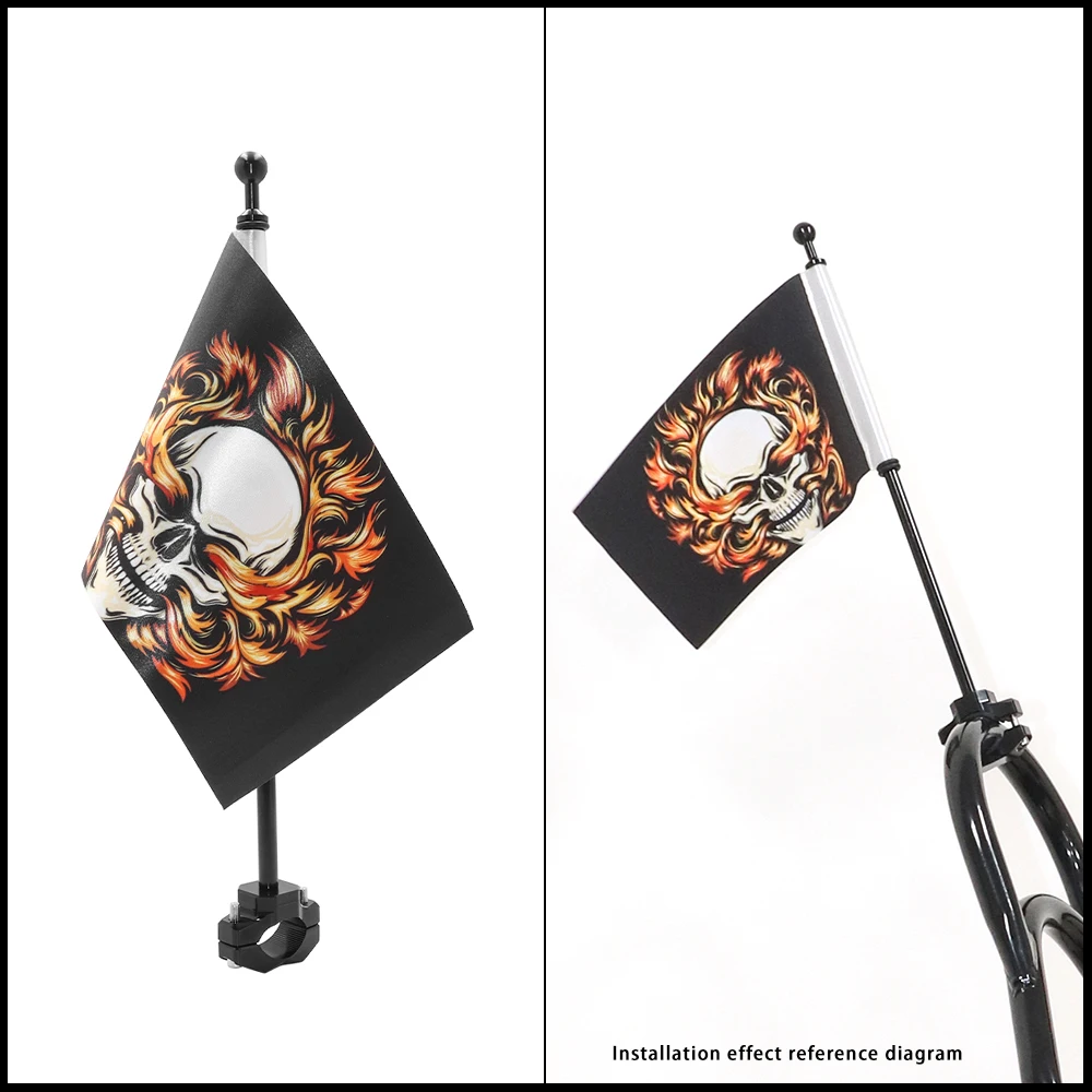 Motorcycle Flags Skull Flag for Honda Suzuki Kawasaki Goldwing CB VTX ...
