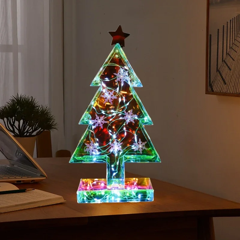 Christmas Decor Colorful LED Glow Snowman Christmas Tree Night Light ...