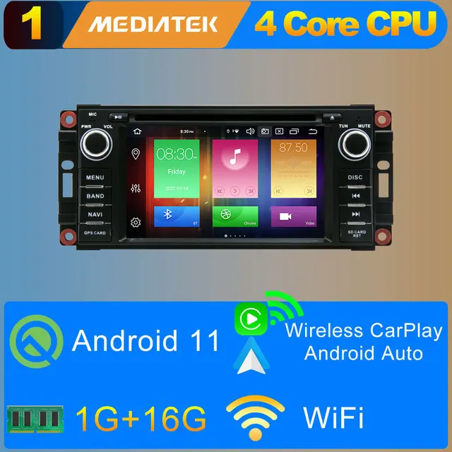 Radio con GPS para coche, reproductor con Android 10, Qualcomm, DVD, CarPlay, estéreo, DSP, WiFi ...