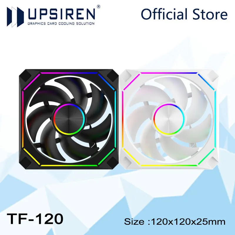 UPSIREN TF-120 Computer Chassis Fan,12cm 12V 4PIN PWM/5V 3PIN ARGB ...