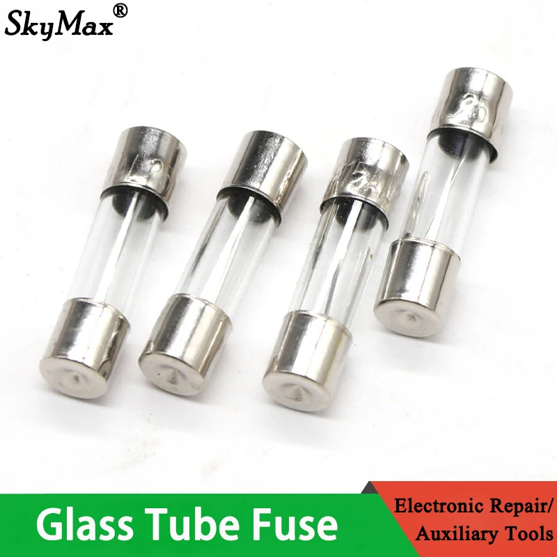 50/100pcs Tubo De Vidro Do Fusível 5x20MM 0.1A 0.2A 0.5A 1A 2A 3A 4A 5A ...