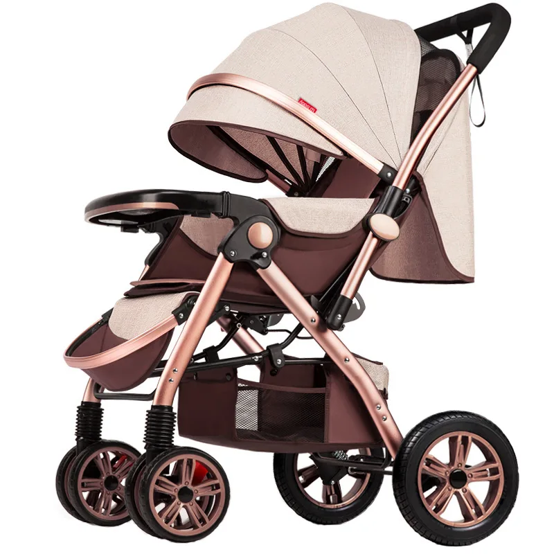 Foldable-Baby-Stroller-Sit-Lie-Portable-360-Swivel-Front-Wheel-Trolley ...
